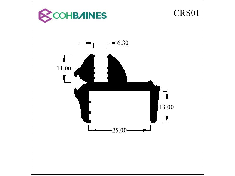 CARAVAN FIXED WINDOW RUBBER FOR 25MM PANEL CRS01