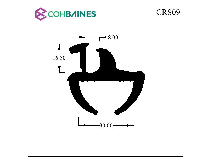 CARAVAN FIXED WINDOW RUBBER FOR 30MM PANEL CRS09